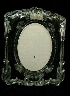 MIKASA CLEAR and FROSTED CRYSTAL PICTURE FRAME - PRINCESS - with Table ...