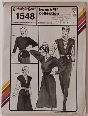 Stretch & Sew 1548 - Vintage 80s Ann Person Knit Dress Pattern UCFF ...