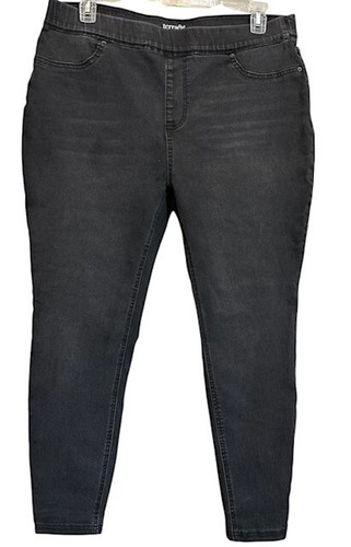 Terra & Sky Black Denim Jeggings-Size 1X-Straight Leg-Mid Rise-2 Back ...