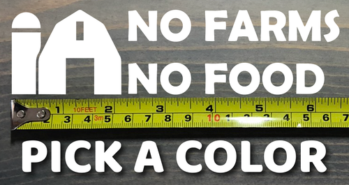 No Farms No Food Sticker Decal Farm 6.5" Tractor Farmers Farmer John ...