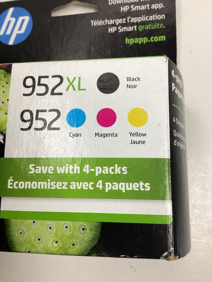 HP 952XL (4/Pack) Black Cyan Magenta Yellow Jaune Ink Cartridges. | eBay