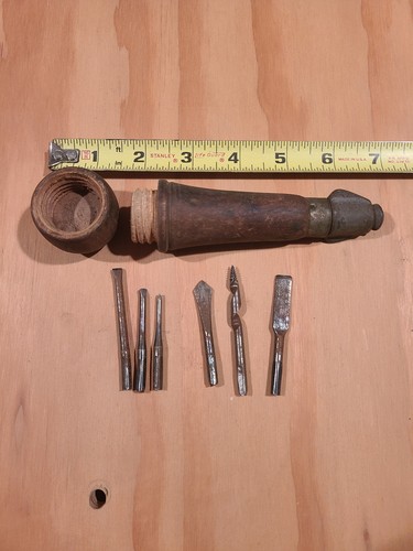 Vintage Antique Wood Handle Screwdriver Multi Tool With Bits - (JS Fray ...