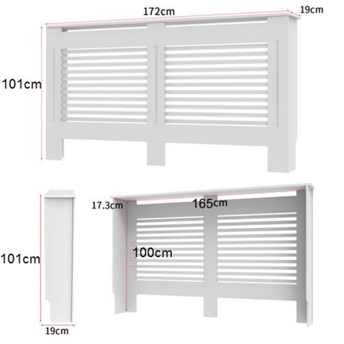 Extra Tall 100cm Radiator Covers High Gloss Wall Pipe Protectors Wood ...