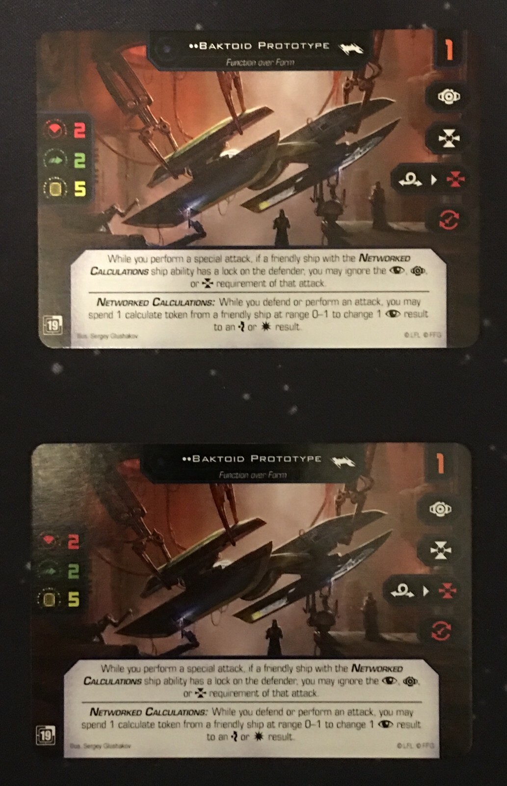 2x Baktoid Prototype full art 2019 Season 2 X-Wing Miniatures Game Star Wars | eBay