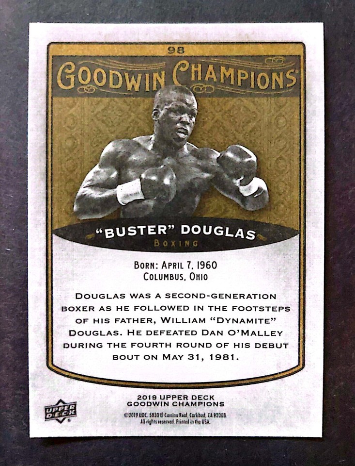 2019 Upper Deck Goodwin Champions BUSTER DOUGLAS #98 Dynamite Boxing | eBay
