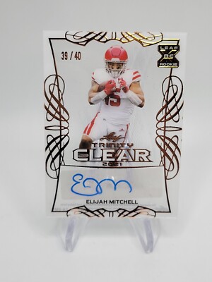 2021 Leaf Trinity Clear Copper Foil Elijah Mitchell Auto # D 39/40 | eBay