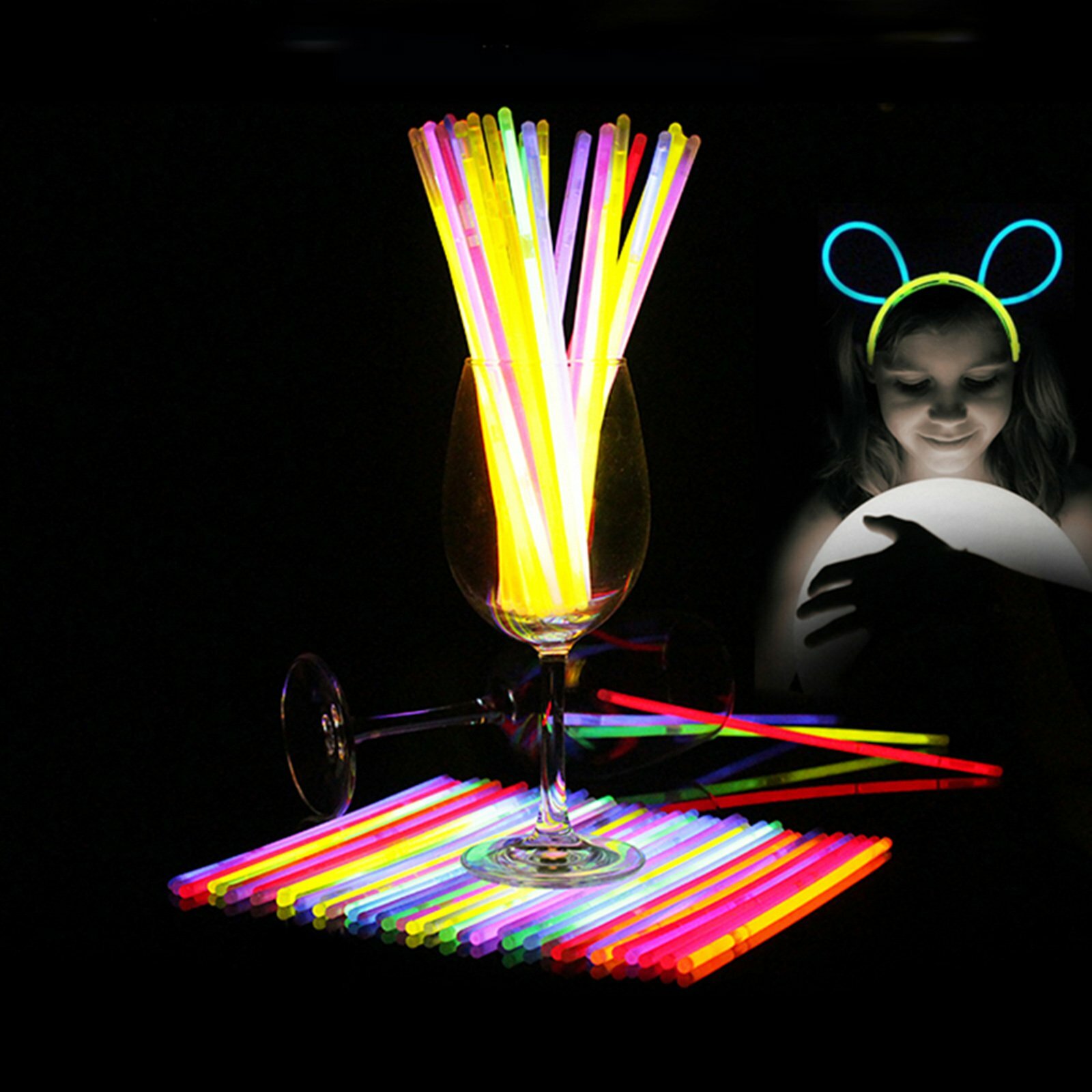 100-1000x Colour Mixed Glow Sticks Party Glowsticks Bracelets Light No ...