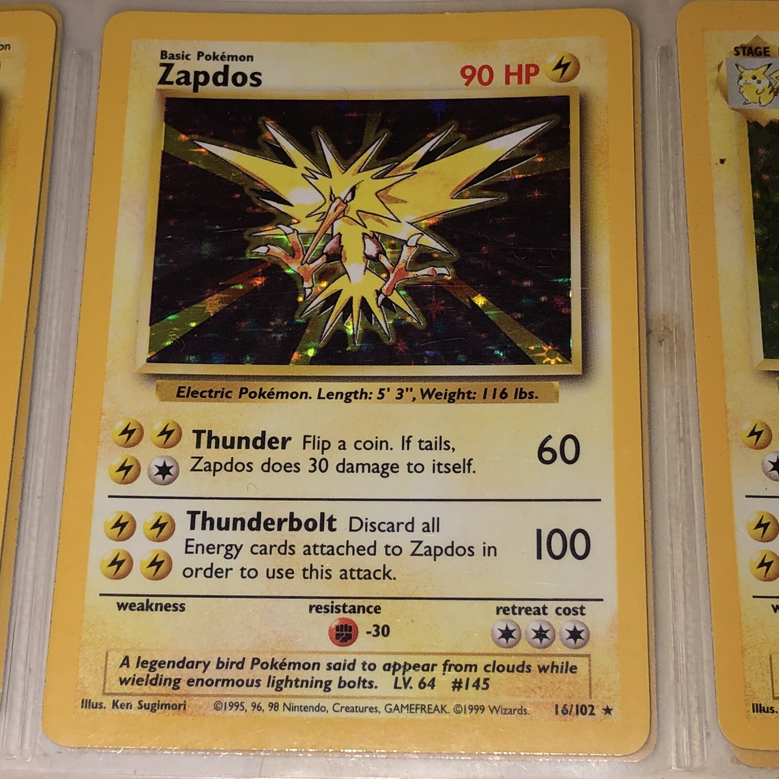 Pokemon Card Fossil Base Set #15 Zapdos Hologram Holographic | eBay