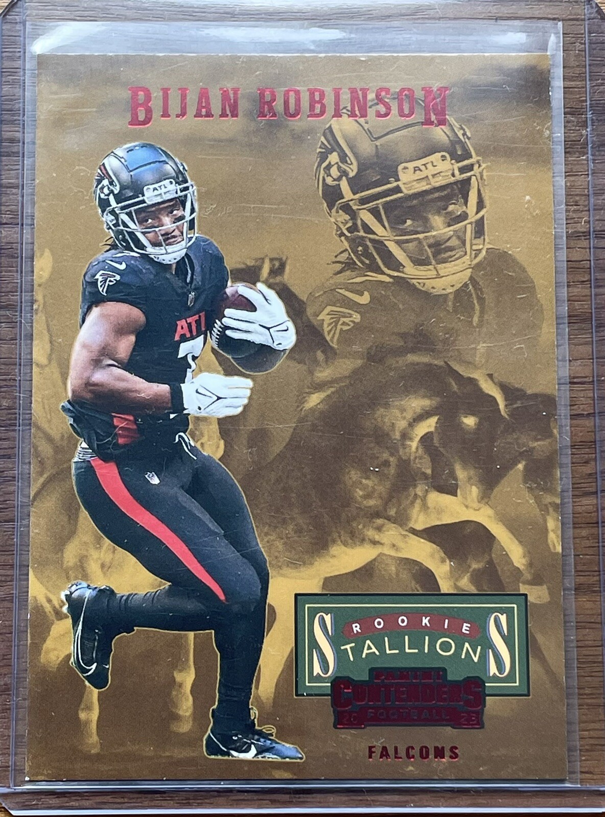 2023 Panini Contenders Bijan Robinson Red Rookie Stallions #10 Atlanta ...