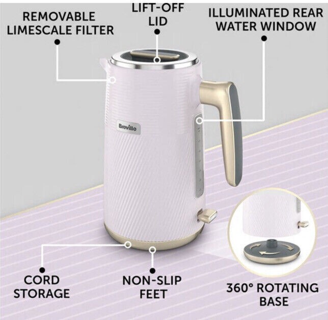 BREVILLE OBLIQ 1.7L JUG KETTLE AND MATCHING 4 SLICE TOASTER SET IN ...
