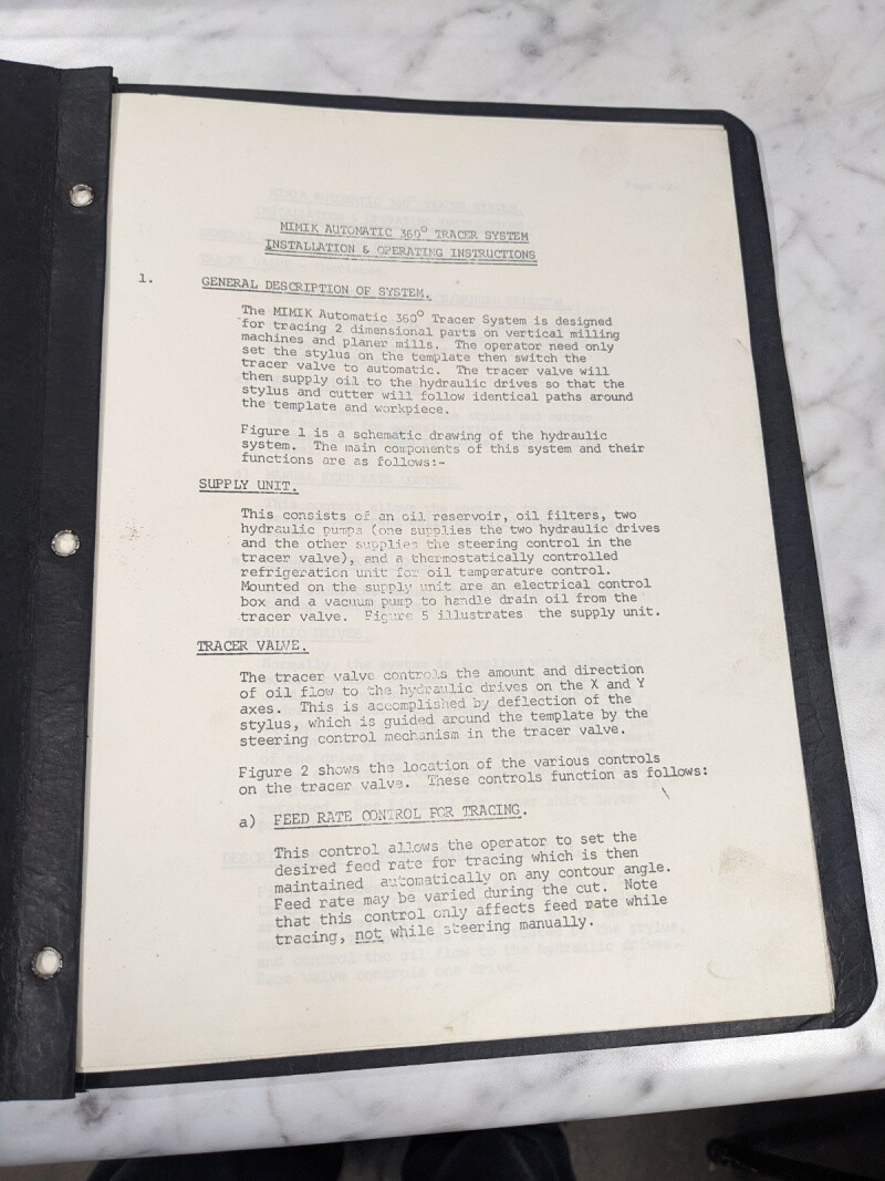 MIMIK INSTALLATION OPERATOR SERVICE MANUAL 360* TRACER SYSTEM AUTOMATIC ...