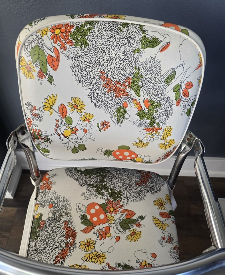 Vintage 1960's 1970's Cosco Floral and Mushroom High chair. Very Rare ...