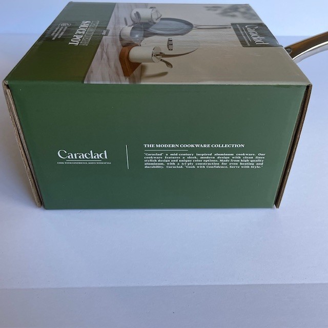 Caraclad Sauce Pot with Lid 2 Quart Aluminum Cookware White, Stylish ...