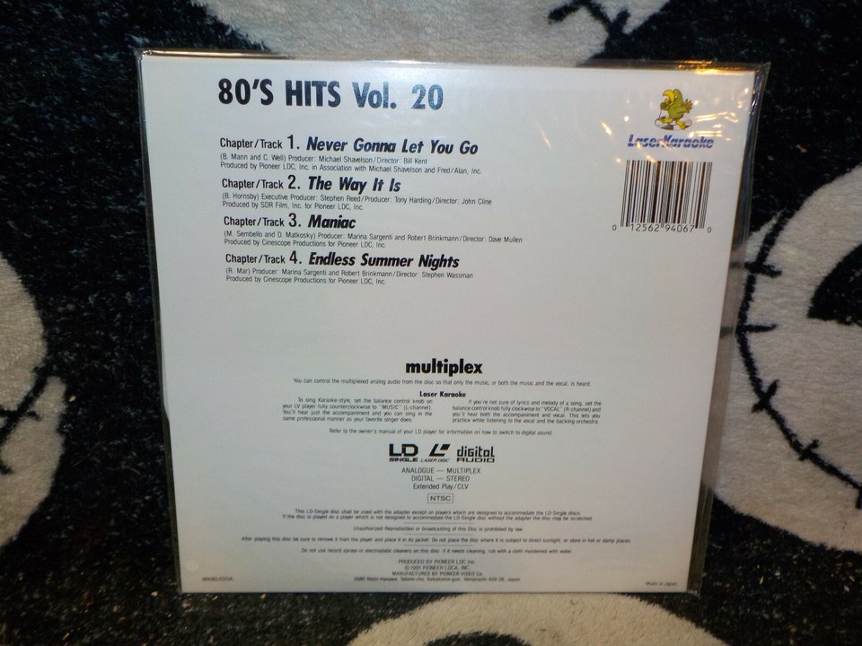Laser Karaoke 80s Hits Vol 20 NEW SEALED Laserdisc LD Free Ship $50 | eBay
