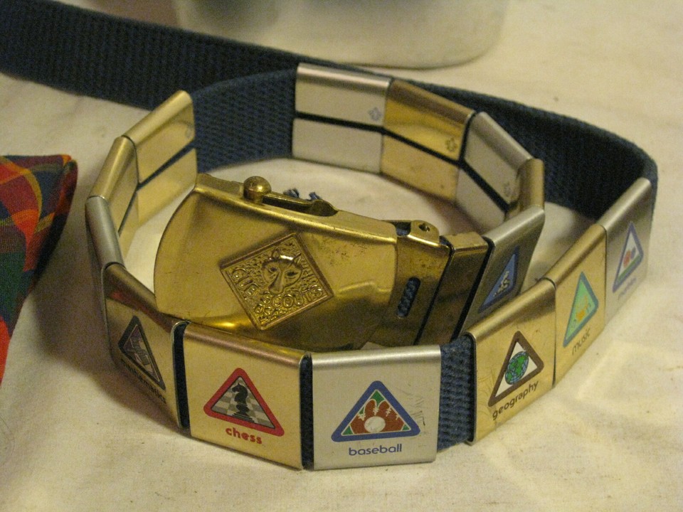 vintage Scout lot Boy Cub Scouts belt loop sliders lot brass buckle ...