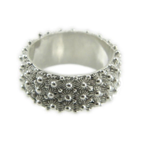 Wedding Ring Sarda Filigree Sardinia Band 3 Row Silver 925 Rhodium | eBay