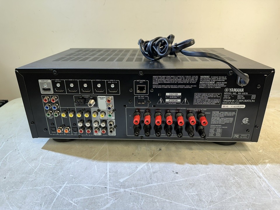 YAMAHA NATURAL SOUND AV RECEIVER RX-V575 AIRPLAY 5 HDMI MHL WORKS NO ...
