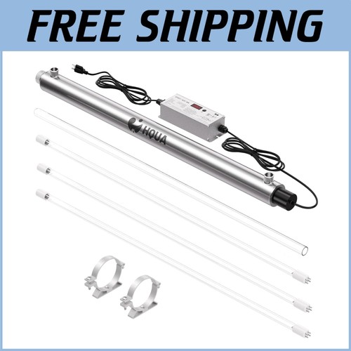 Heavy-Duty 12 GPM Whole House UV Water Filter with 2 Replacement Bulbs ...