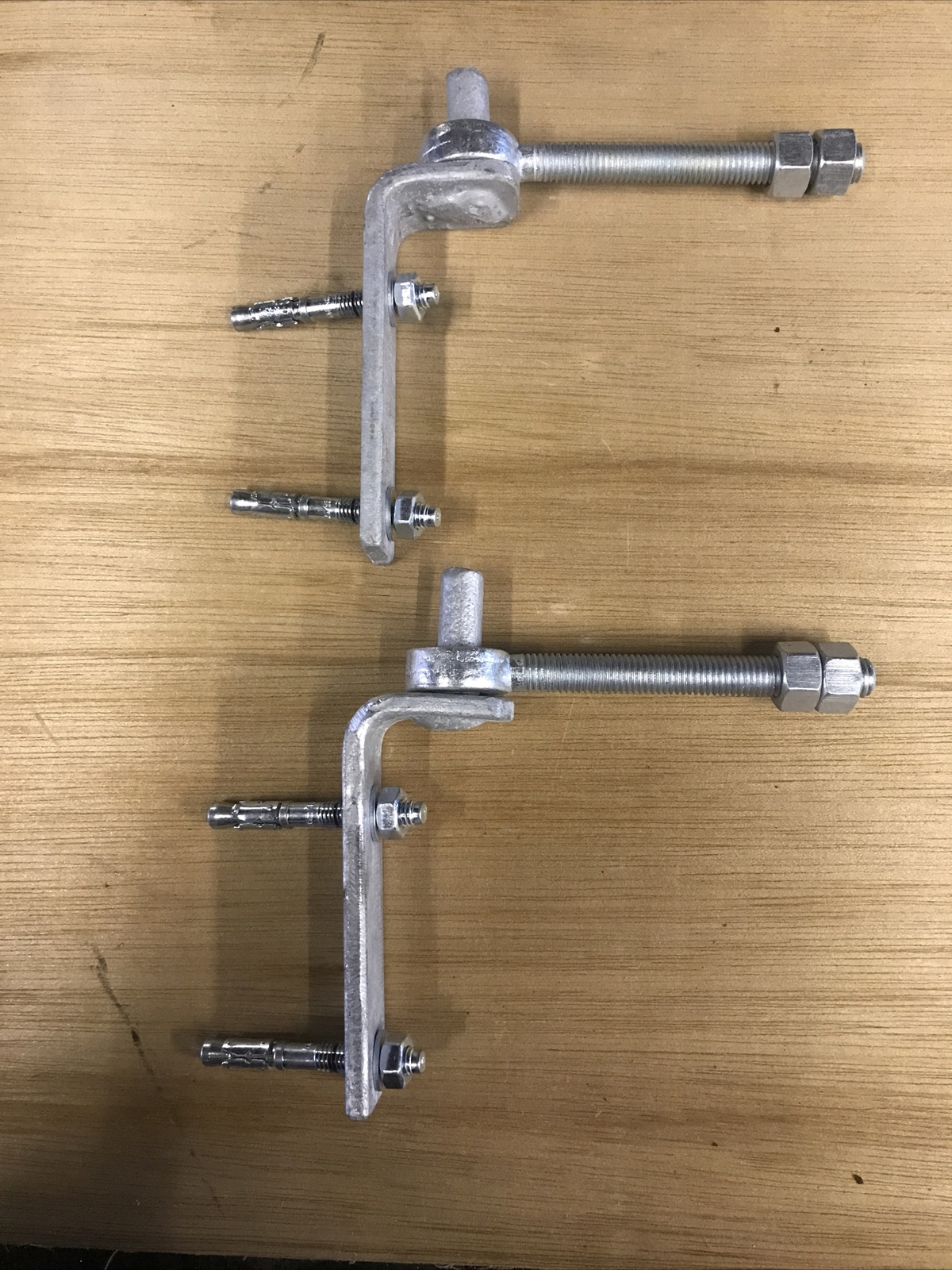 Wrought iron Galvanized gate hinges with adjustable eyebolts and ...