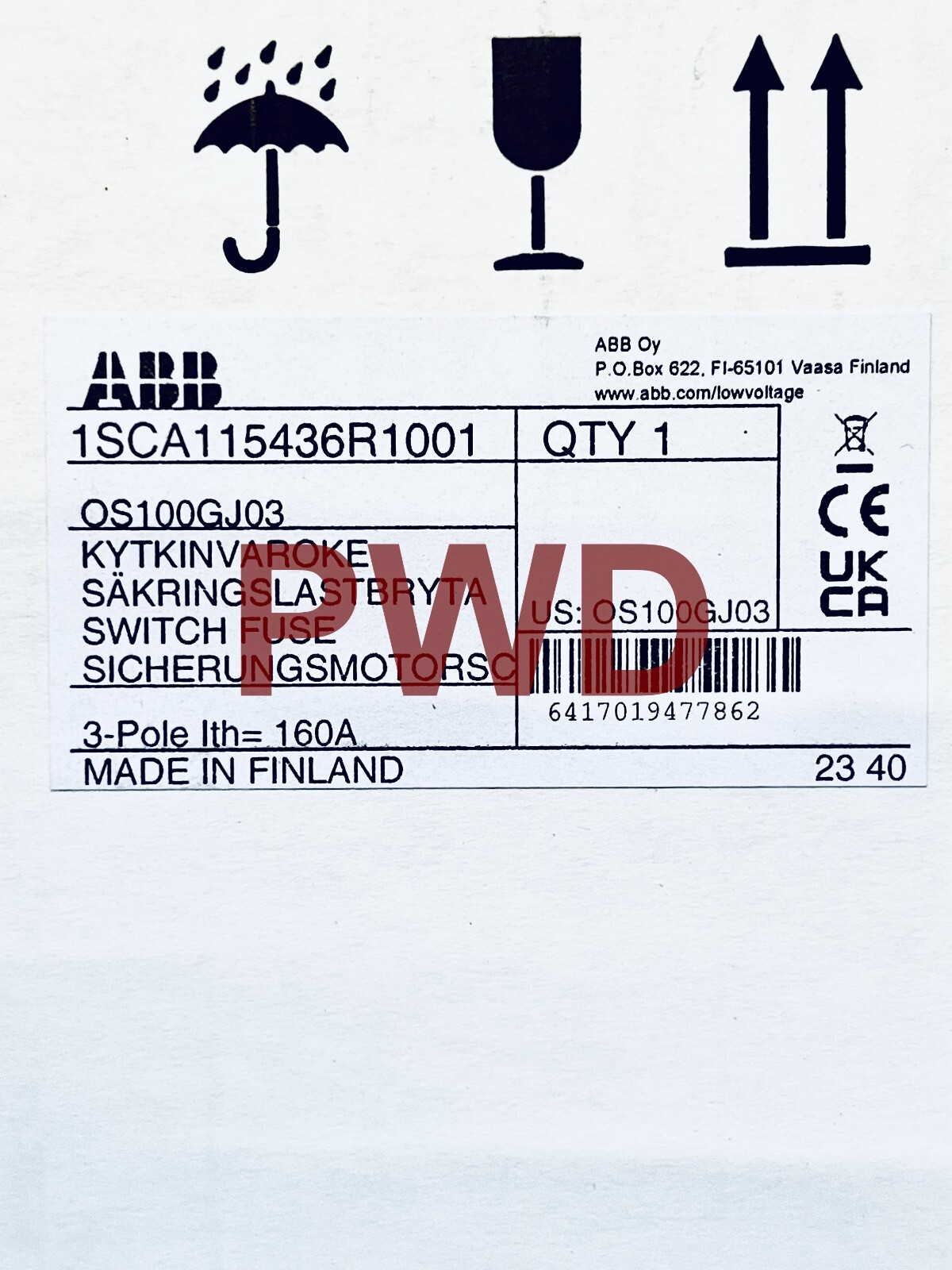 ABB OS100GJ03 600 VAC 100 Amp Disconnect Switch for sale online | eBay