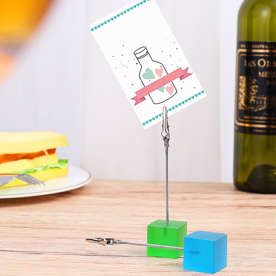 WINOMO 10pcs Cube Wire Resin Base Conpact Card Clip Photo Holder | eBay