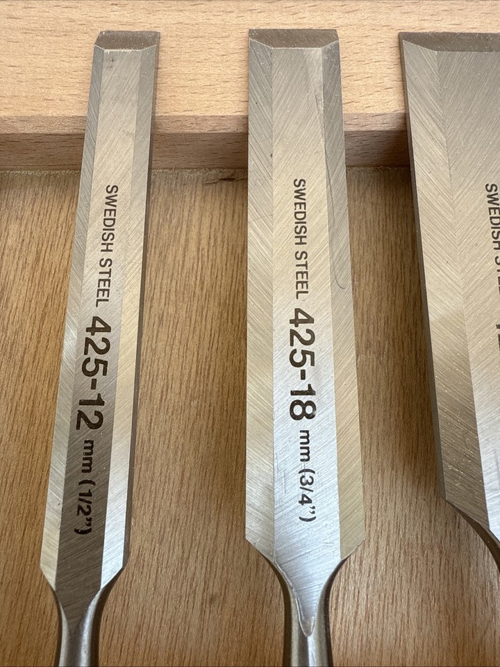 6-Piece Wood Chisel Set Sandvik 1/4 - 1 1/4 Swedish Steel | eBay