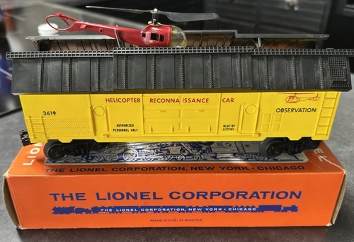 1962-1964 Lionel Train W|Original Box. Helicopter Reconnaissance Car No ...