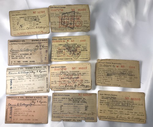 New Jersey NJ Driver Operator’s Driver’s License Learner Permit 1920s ...