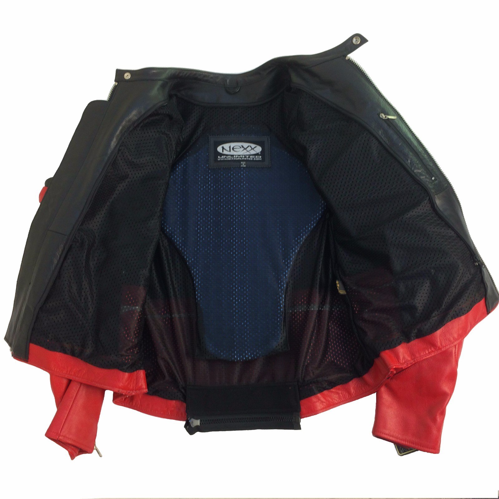 NEXX UNLIMITED RACING MEN'S LEATHER JACKET, NEX-0962 BLACK/RED/WHITE | eBay