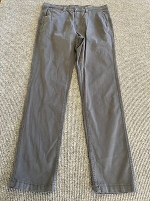 George Pants Mens 36x32 Grey Stone Slim Straight Stretch Casual Chino ...