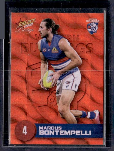 2021 AFL SELECT PRESTIGE, MARCUS BONTEMPELLI RED PARALLEL 176/210 DOGS ...