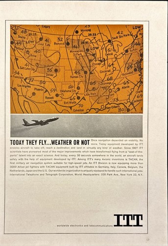 ITT Aircraft Avionics TACAN All Weather Vintage Print Ad 1962 | eBay