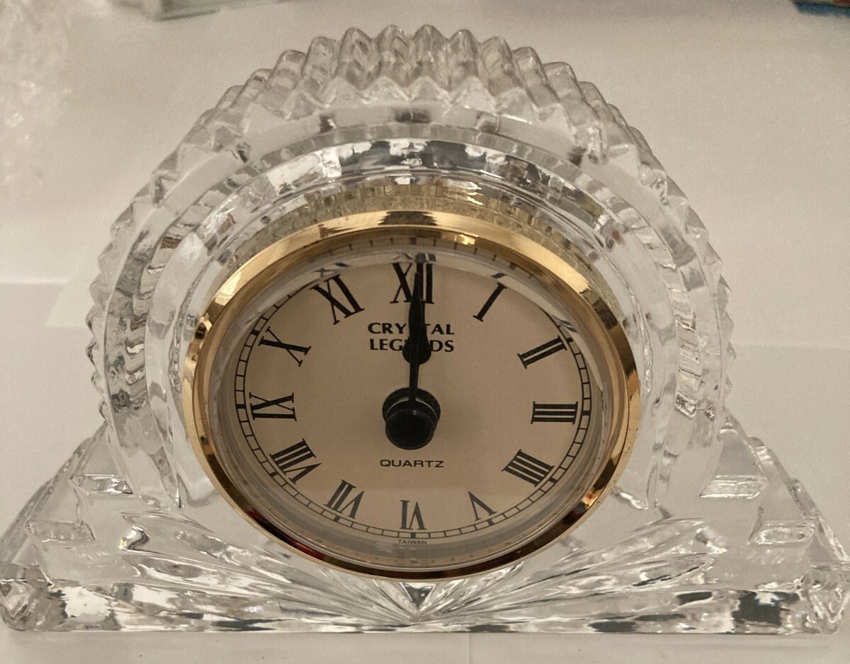Godinger Crystal Legends Lead Crystal Large Mantle Clock 6 X 4 for sale ...