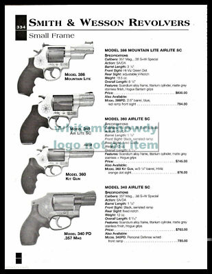 2002 SMITH & WESSON 386 Mountain Lite, 360 Air Lite SC & Kit, 340 PD ...