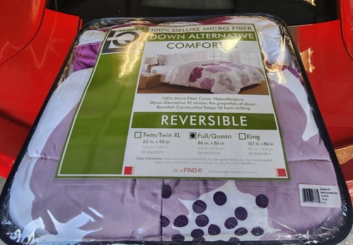 Living Quarters Deluxe Micro Fiber Down Comforter Reversible Full Queen ...