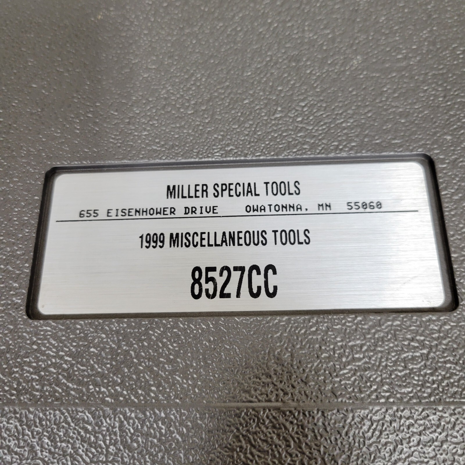 MILLER SPECIAL TOOLS KIT 8527 1999 MISCELLANEOUS TOOLS 8527CC ...