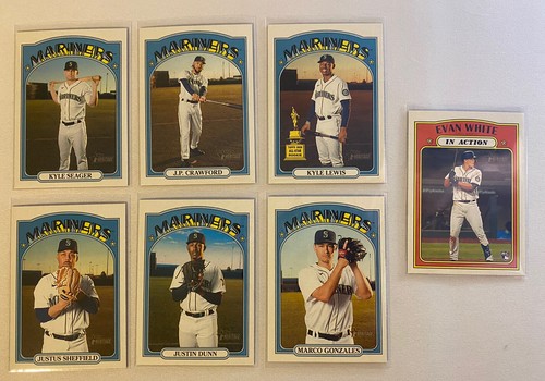 2021 Topps Heritage Seattle Mariners 7c Lot Evan White Rookie In Action ...