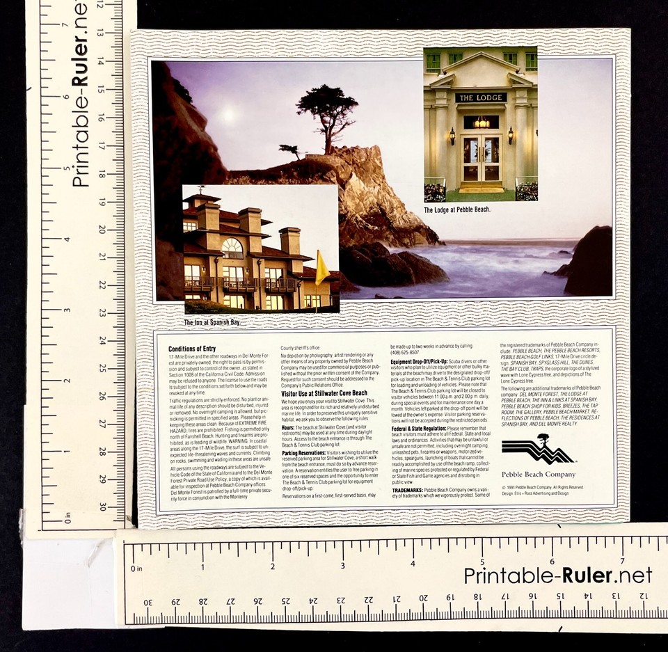 1991 Del Monte California 17 Mile Scenic Drive Pebble Beach VTG Travel ...