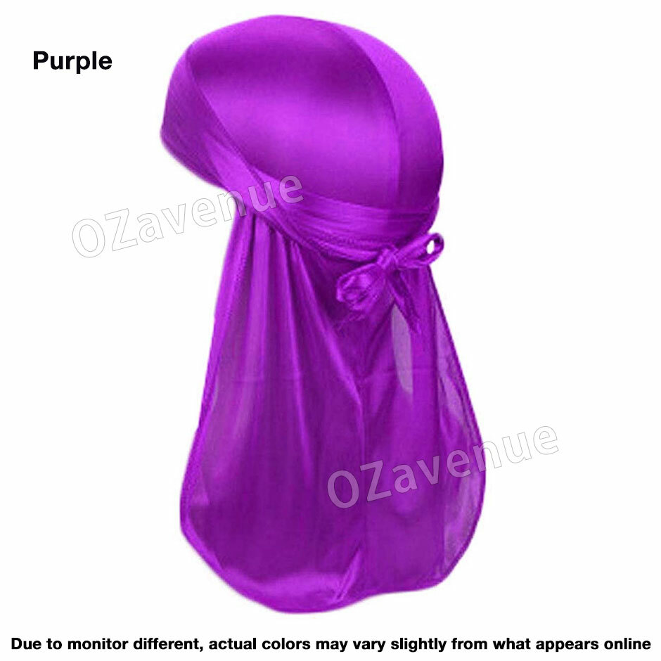 Velvet Durag Silky Hat Cap Men Women Premium Designer Doo Rag Wave Silk ...