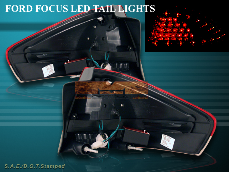 2008-2011 Ford Focus Tail Lights Red Clear W/ LED | eBay