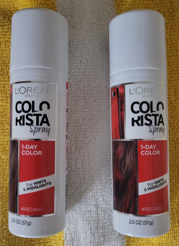 NEW! lot of 2 L'Oreal Colorista Makeup Temp. 1-Day Red Hair Color Spray ...