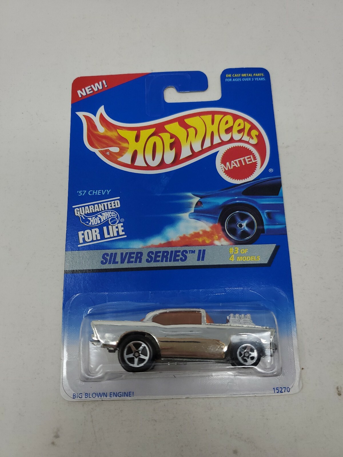 1996 Hot Wheels Silver Series II 1957 '57 Chevy Bel Air Chrome #422 1/ ...