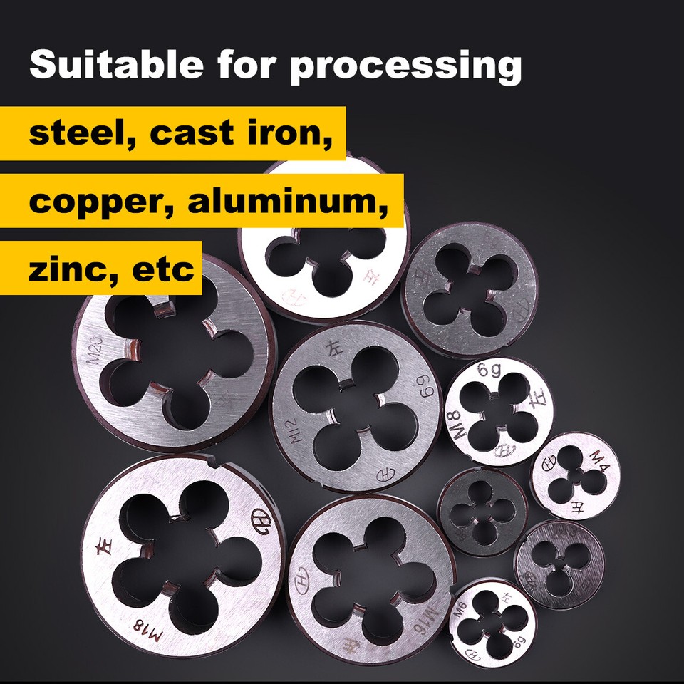 Metric Right Hand Thread Die M7-M22 0.75-2mm Pitch Alloy Steel HSS High ...