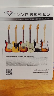 FENDER CUSTOM SHOP EXCLUSIVE GUITARS MVP SERIES PRINT AD 11 X 8.5 D2 | eBay