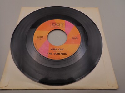 The Surfaris Wipe Out 45 RPM 7” Vinyl Surfer Rock Hit Dot Records F7B ...