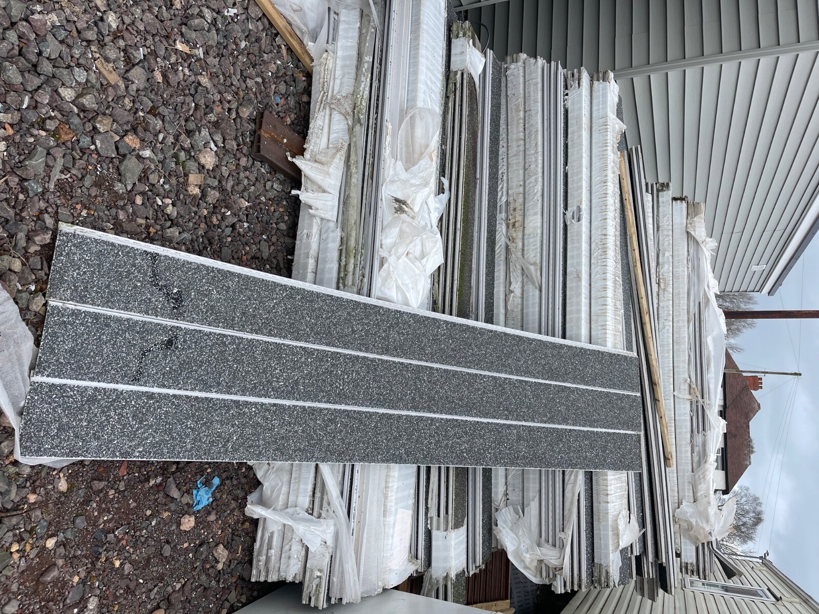 PVC Exterior cladding grey stone finish RRP £48k! 2.6m length 180mm ...