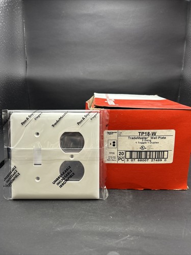 Legrand TradeMaster - TP18-W Wall Plate 2 Gang 1 Toggle (Pack of 20 ...
