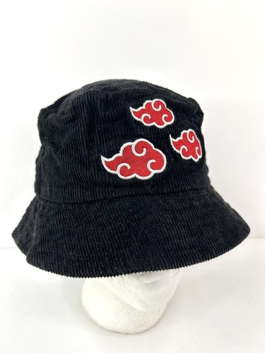 Naruto Shippuden Akatsuki Red Clouds Black Bucket Hat Official Corduroy ...