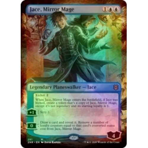 FOIL JACE, MIRROR MAGE (BORDERLESS) Zendikar Rising ZNR Planeswalker ...