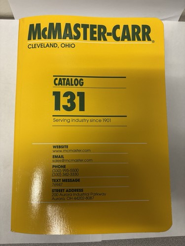 McMaster-Carr Catalog #131 Industrial Guide From Cleveland, Ohio | eBay